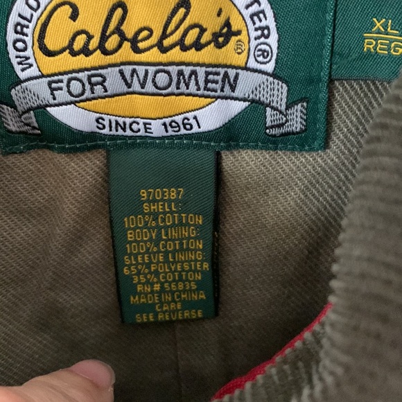 Cabela's | Jackets & Coats | Cabelas Dark Red Canvas Twill Chore Coat With Moss Green Corduroy ...